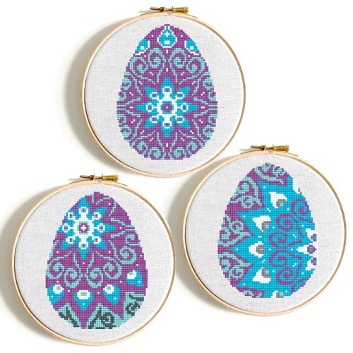 Easter Rabbit Cross Stitch Pattern PDF Easter Bunny and Eggs - Etsy