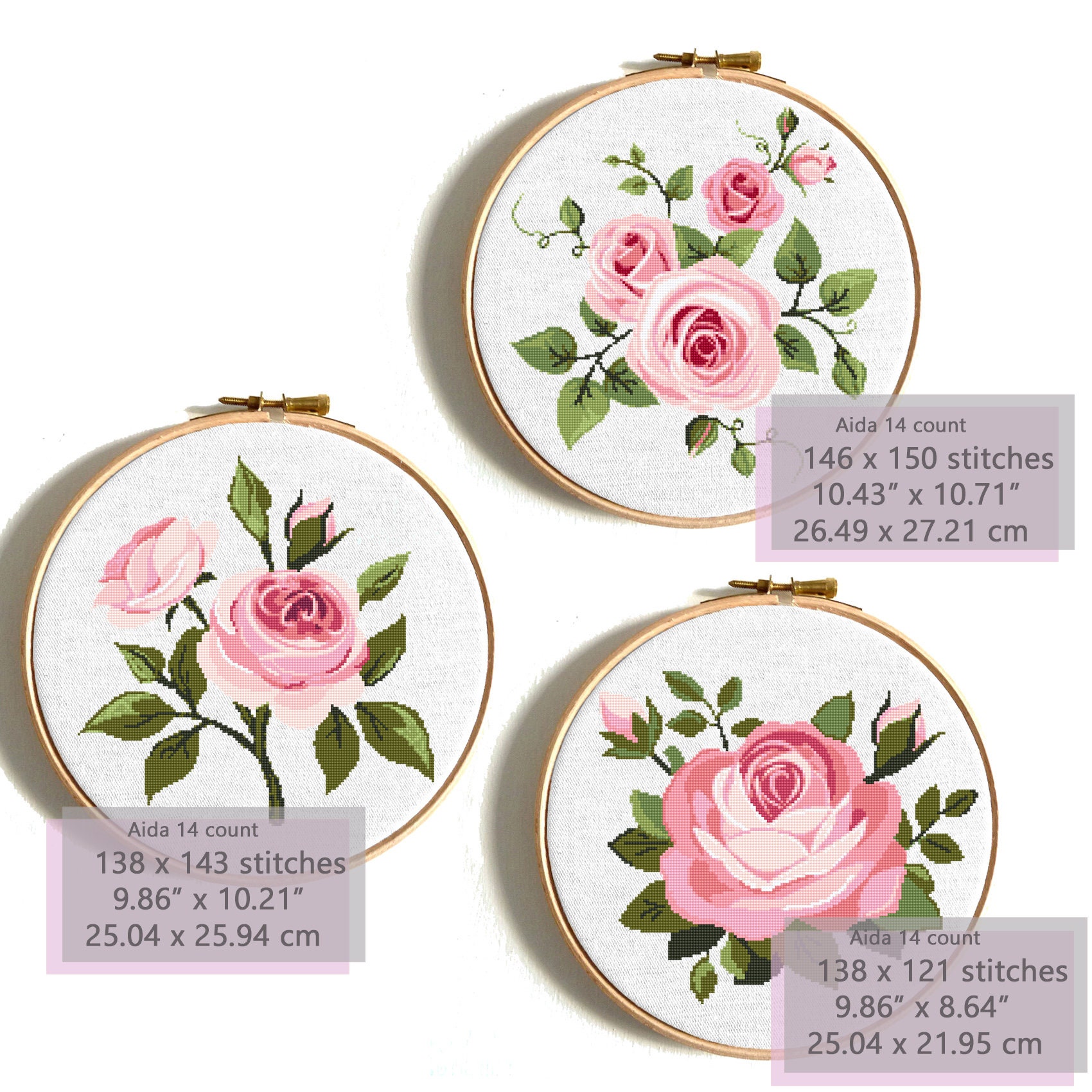 Modern Cross Stitch Pattern Pink Flowers Cross Stitch Nature - Etsy