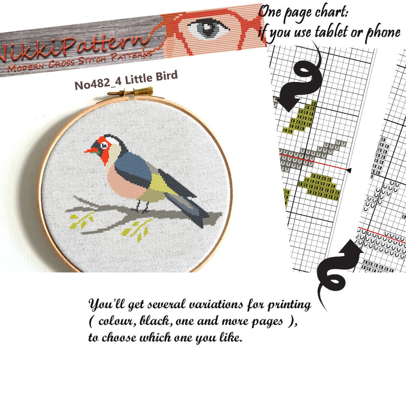 Birds Counted Cross Stitch Pattern PDF Floral Cross Stitch - Etsy