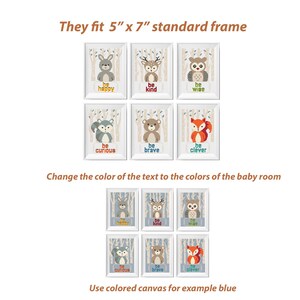 Baby Cross Stitch Pattern, Woodland Animals, Be Clever Be Brave Be Kind ...