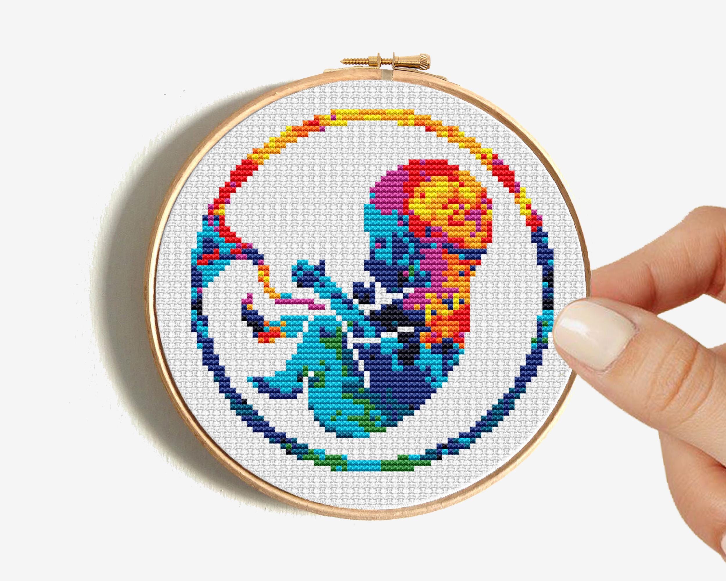 Mini Anatomy Cross Stitch Pattern, Pregnant Woman. Baby X-stitch. Cute ...