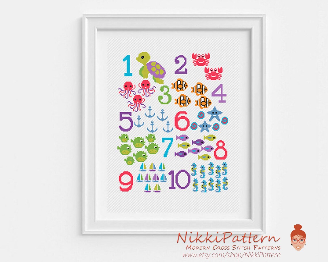 Baby Cross Stitch Pattern Numbers Cross Stitch Nursery Decor | Etsy