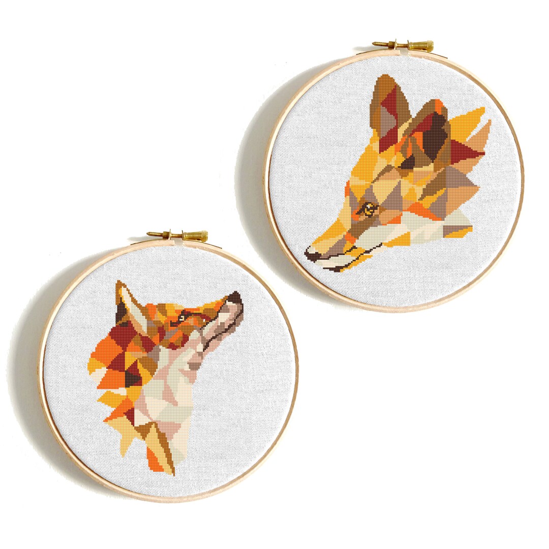 Fox Cross Stitch Pattern Geometric Fox Counted Cross Stitch Animals ...
