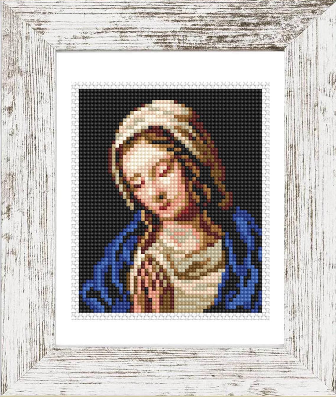 Mini Art Cross Stitch Patterns, Mini Masterpieces Virgin Mary in Prayer ...