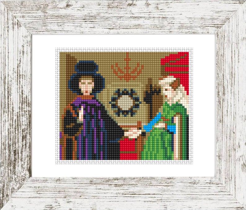 Mini Cross Stitch Pattern ART the Arnolfini Portrait by Jan - Etsy