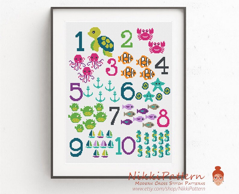 Baby Cross Stitch Pattern Numbers Cross Stitch Nursery Decor - Etsy