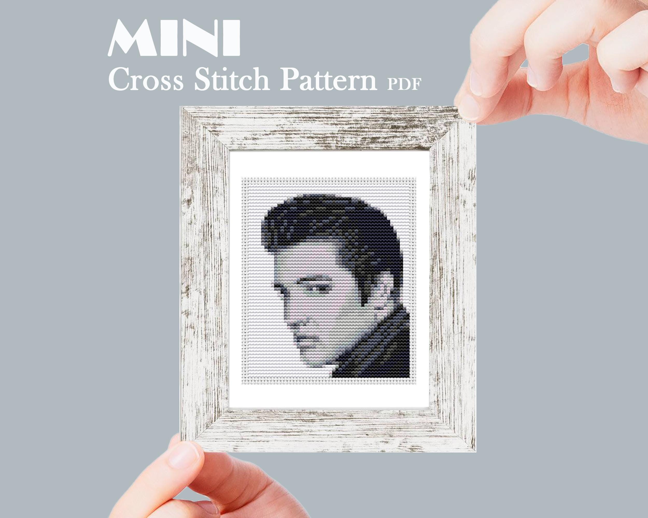 Elvis Presley Mini Cross Stitch Pattern, Modern Tiny Portrait, Famous ...