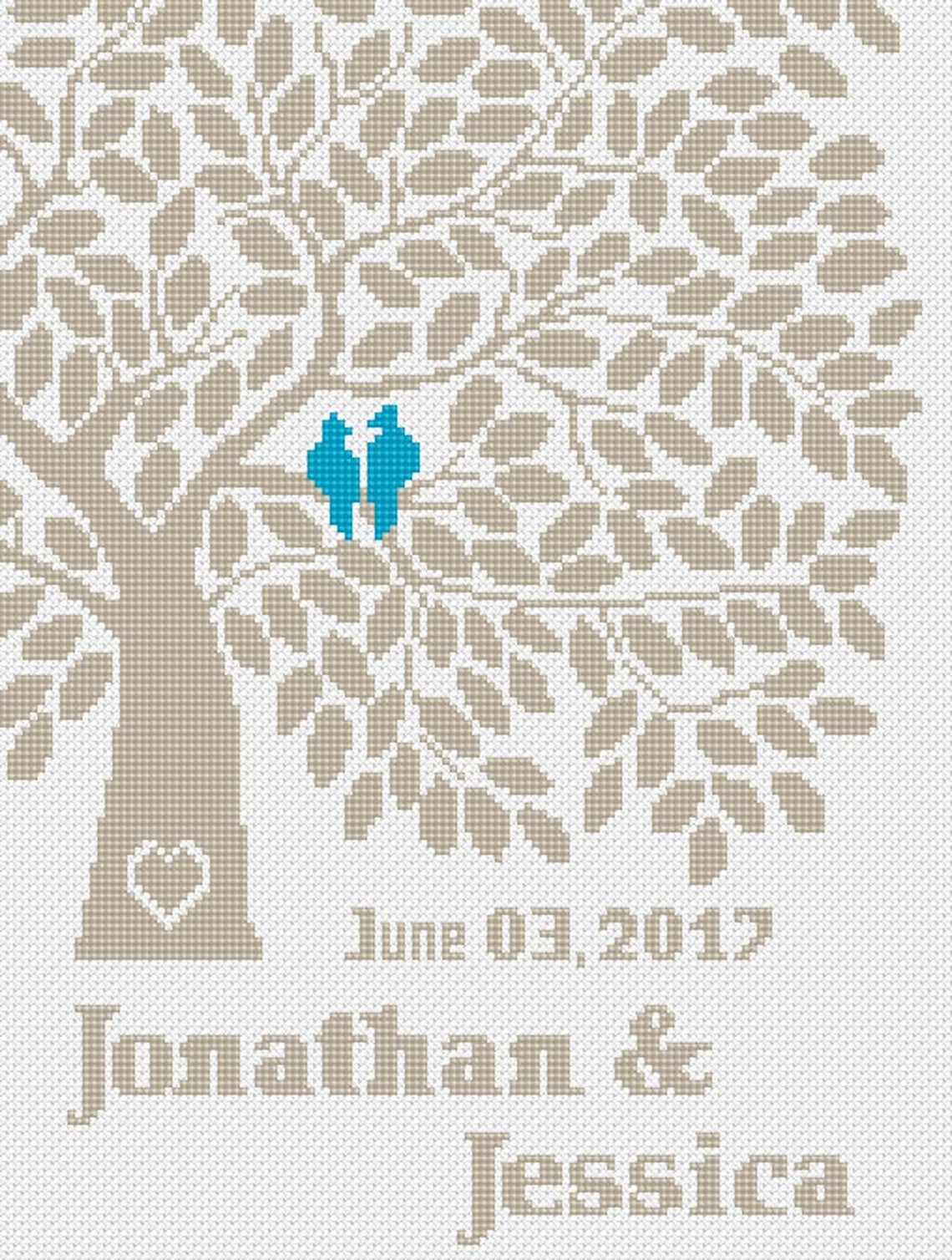 Wedding Modern Cross Stitch Pattern Personalized Counted | Etsy