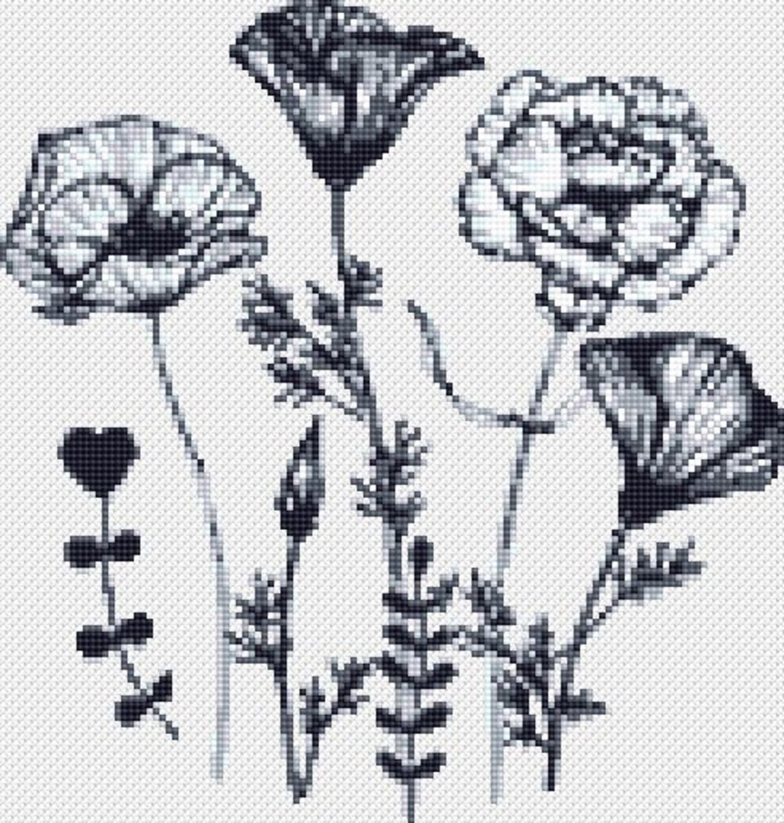 Wildflower Cross Stitch Modern Cross Stitch Pattern Potted - Etsy