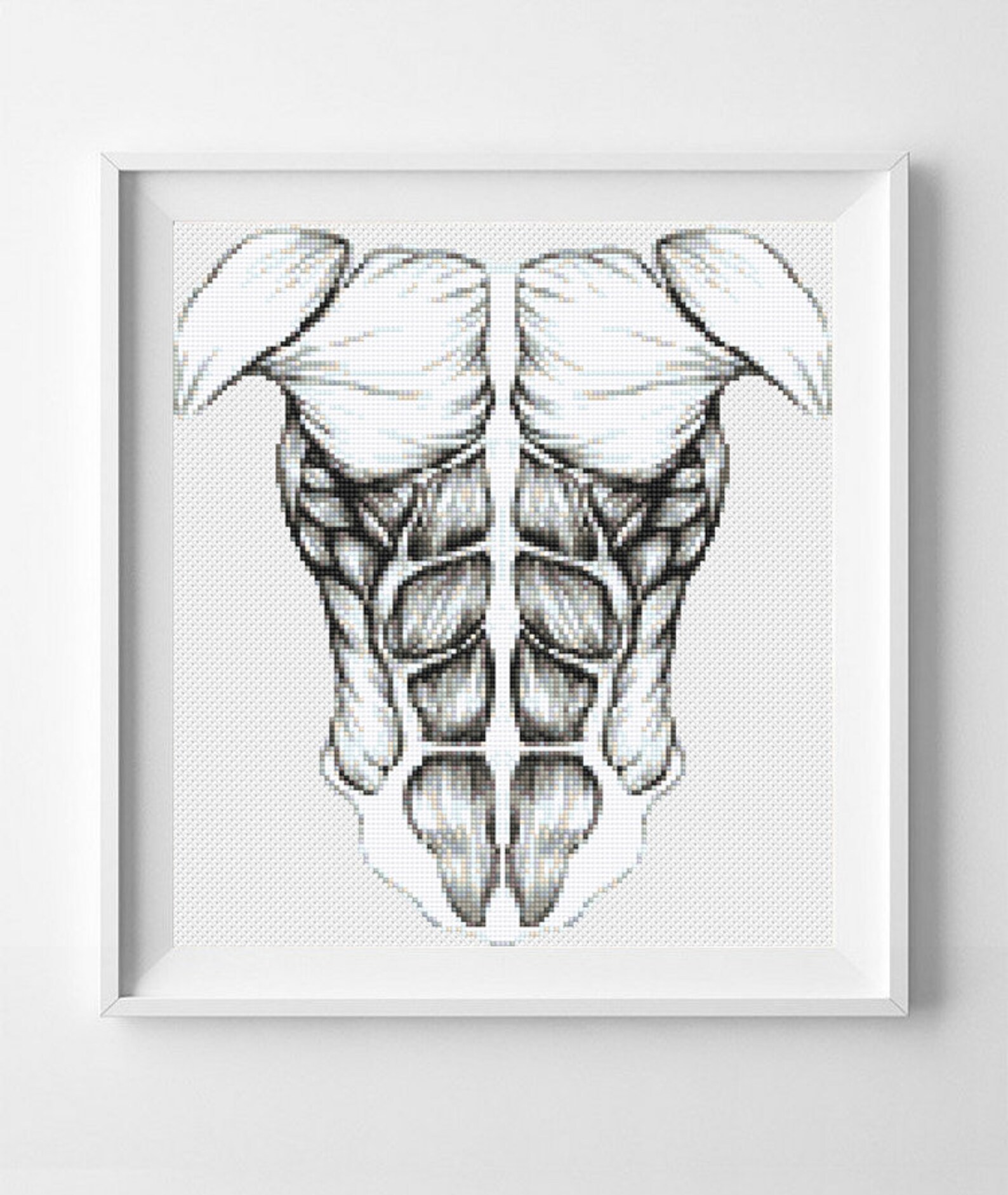 Modern Cross Stitch Pattern, Human Anatomy Cross Stitch, Muscle Body ...