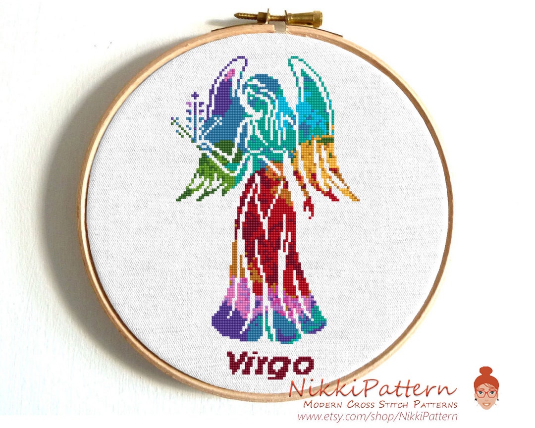 VIRGO Cross Stitch Pattern Zodiac Horoscope Cross Stitch - Etsy