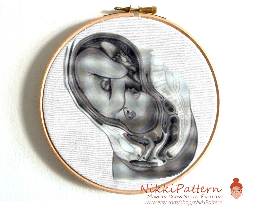 Pregnant Female Cross Stitch Pattern Anatomy Uterus Cross Stitch Fetus ...