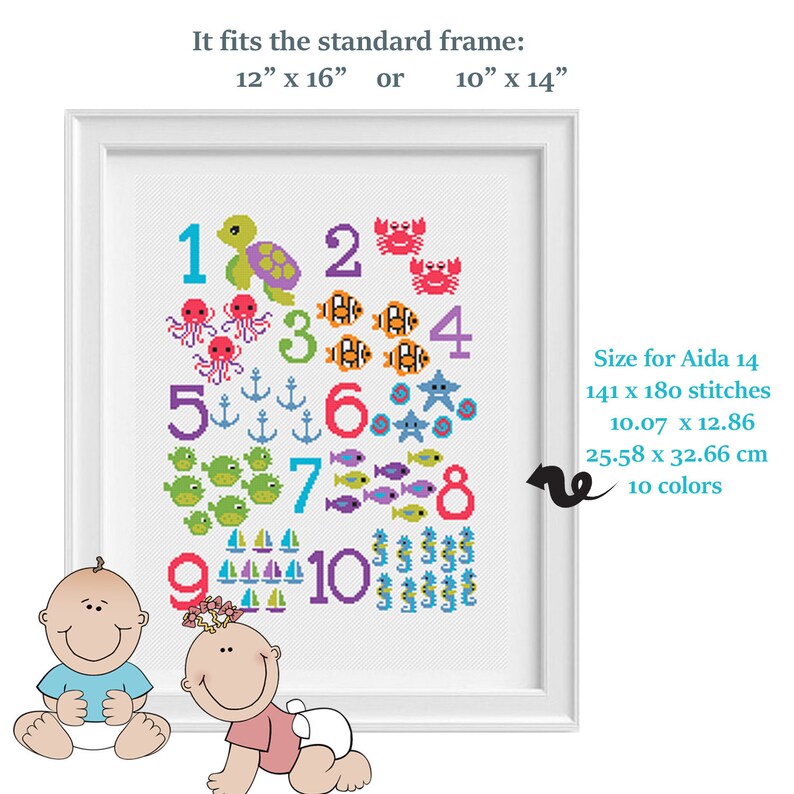 Baby Cross Stitch Pattern Numbers Cross Stitch Nursery Decor - Etsy