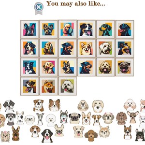 Dogs Cross Stitch Pattern, Mini Embroidery Animal Design, Mini Easy ...