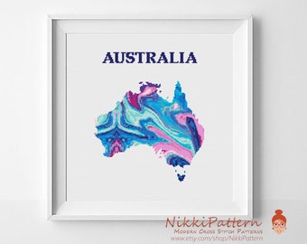 Map Australia Embroidery - Etsy