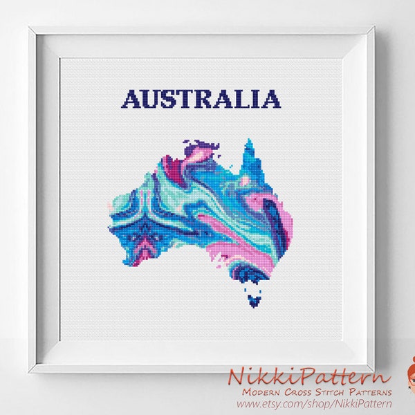 Map Australia Embroidery - Etsy