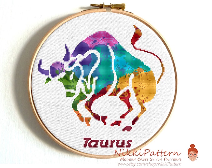 Taurus CS120, Counted Cross Stitch Pattern KIT and PDF Needlepoint ...