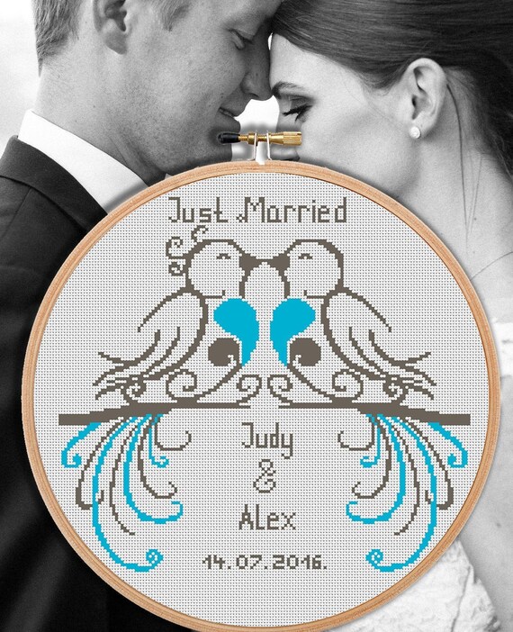 Wedding Modern Cross Stitch Pattern Personalized Counted | Etsy