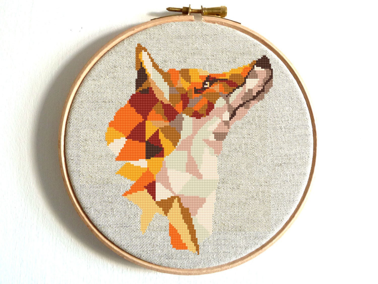 Fox Cross Stitch Pattern Geometric Fox Counted Cross Stitch - Etsy