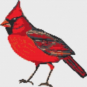 Red Cardinal Cross Stitch Pattern Christmas Birds Modern Cross Stitch ...