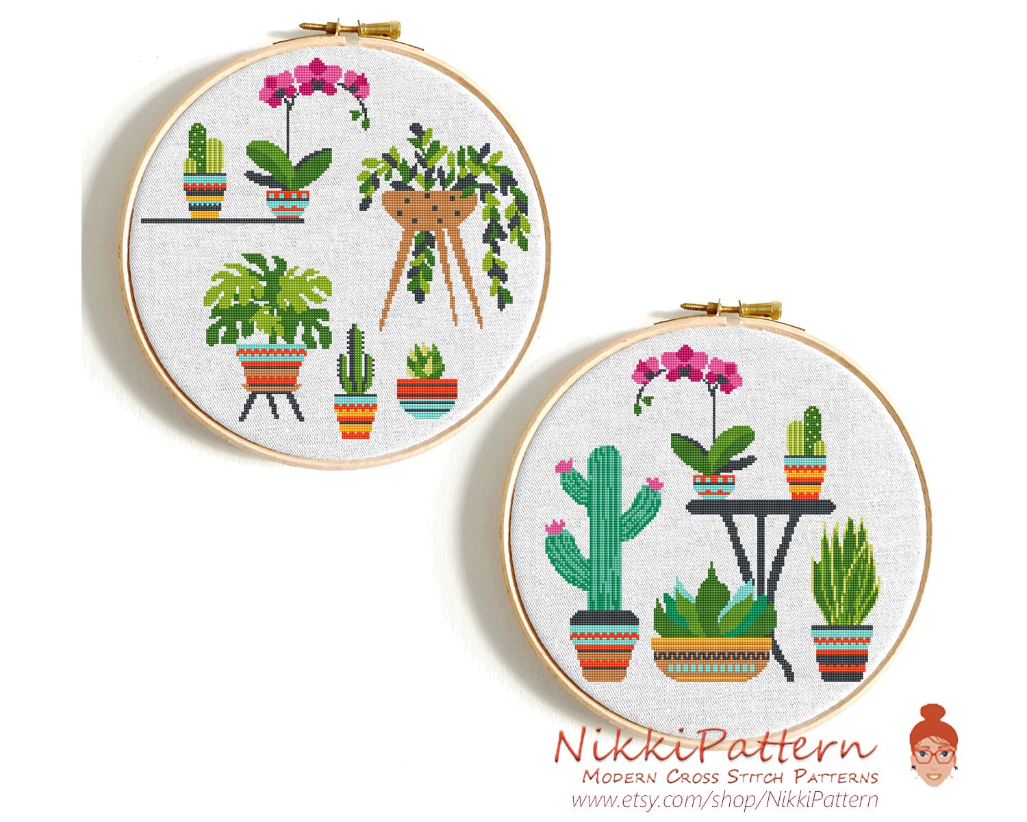 Cactus cross stitch pattern Tropical Decor Floral cross stitch | Etsy