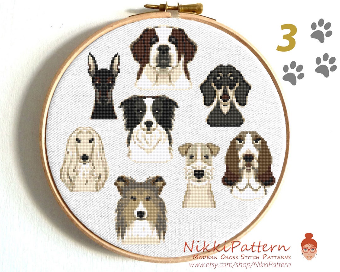 Dogs Cross Stitch Pattern Animal Cross Stitch Dog Breeds Dog Lover ...