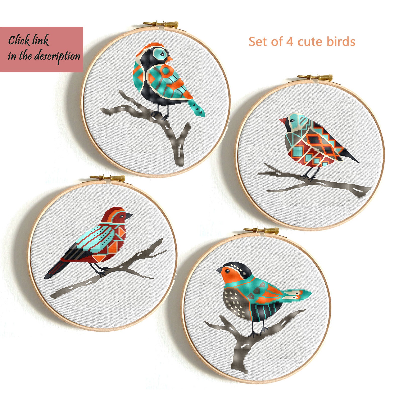Birds Counted Cross Stitch Pattern PDF Floral Cross Stitch - Etsy