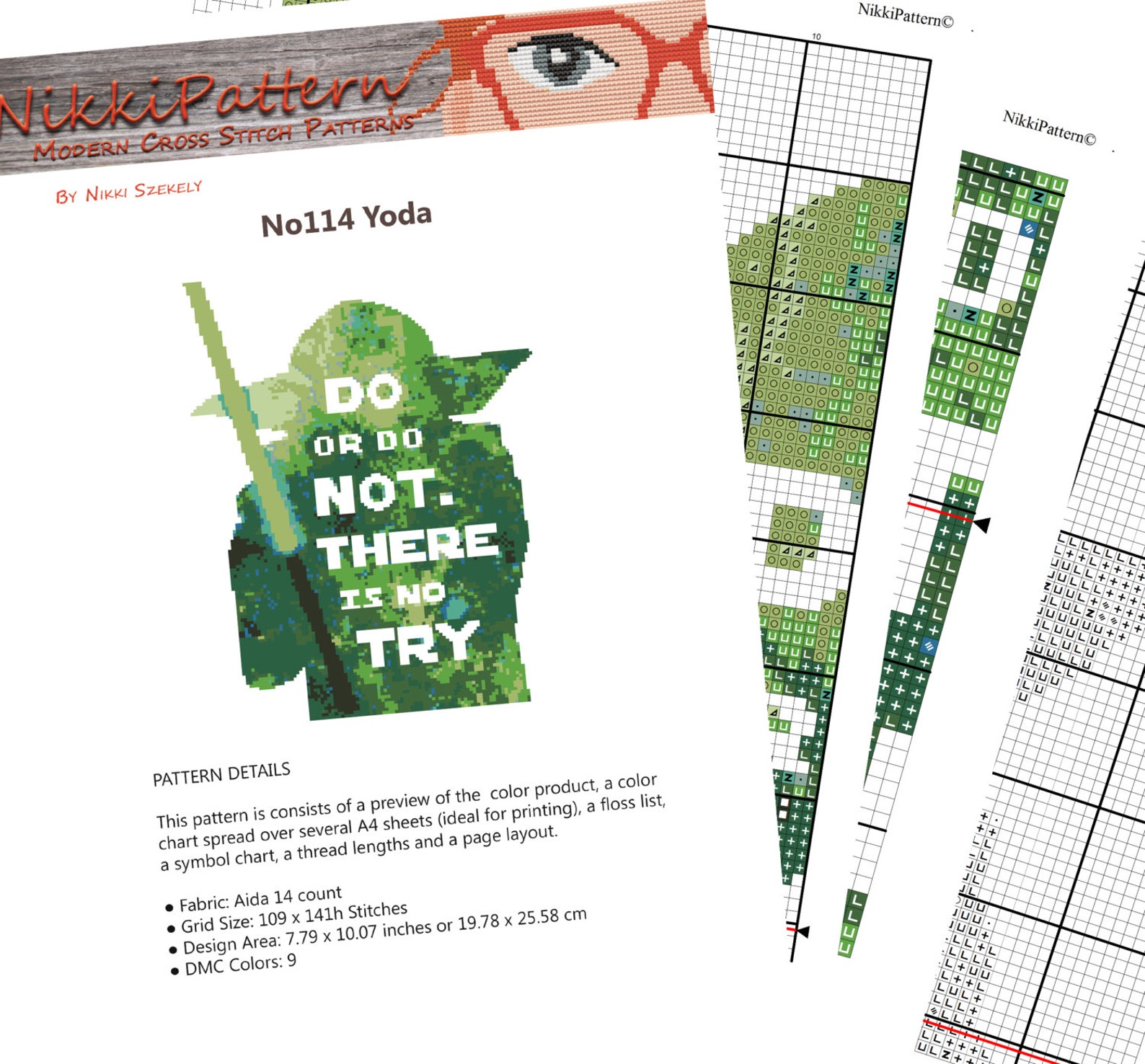 Yoda Cross Stitch Pattern Jedi Pattern Cross Stitch Movie Star - Etsy