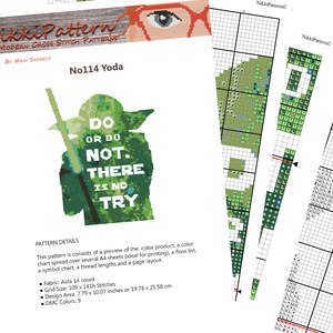 Yoda Cross Stitch Pattern Jedi Pattern Cross Stitch Movie Star ...