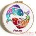 PISCES Cross Stitch Pattern Zodiac Horoscope Cross Stitch Modern Cross ...