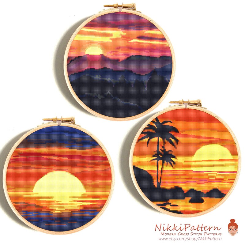 Sunrise Cross Stitch - Etsy