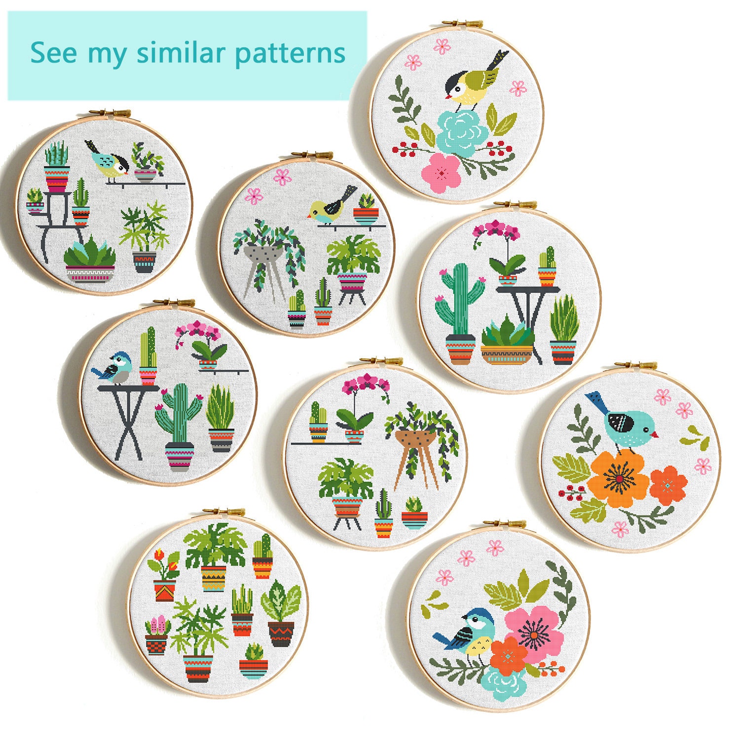 Cactus Cross Stitch Pattern Succulent Cross Stitch Funny Mini - Etsy