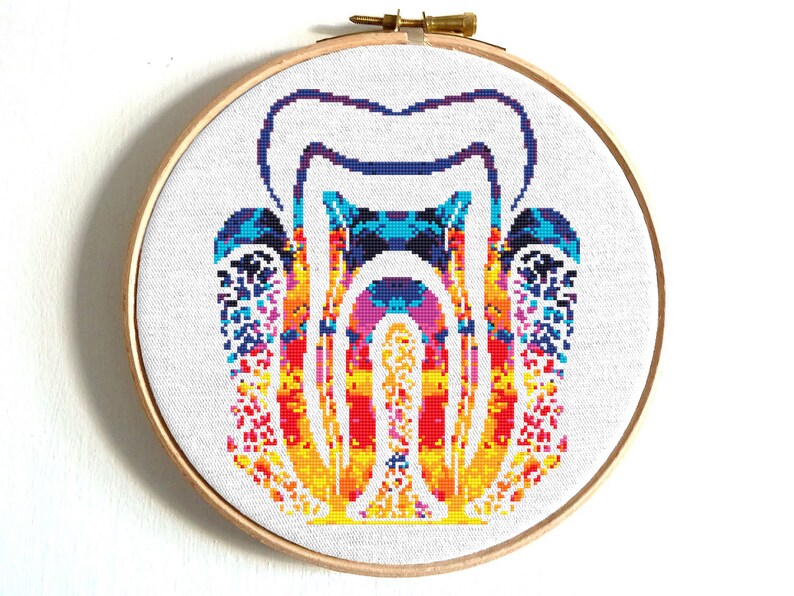 Anatomy cross stitch pattern Human teeth anatomical tooth | Etsy
