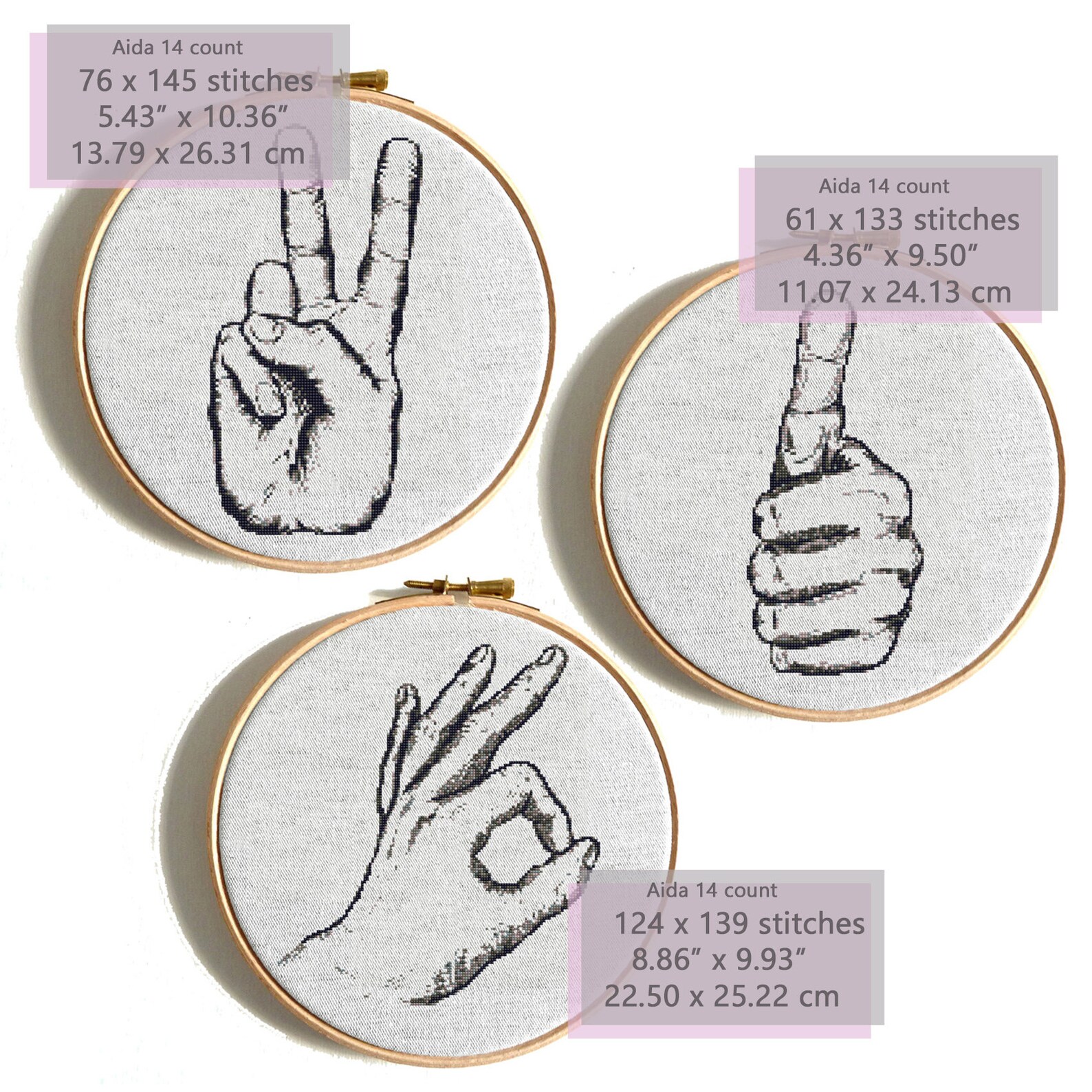 Modern Cross Stitch Pattern Symbols Hand Signs Human Cross | Etsy