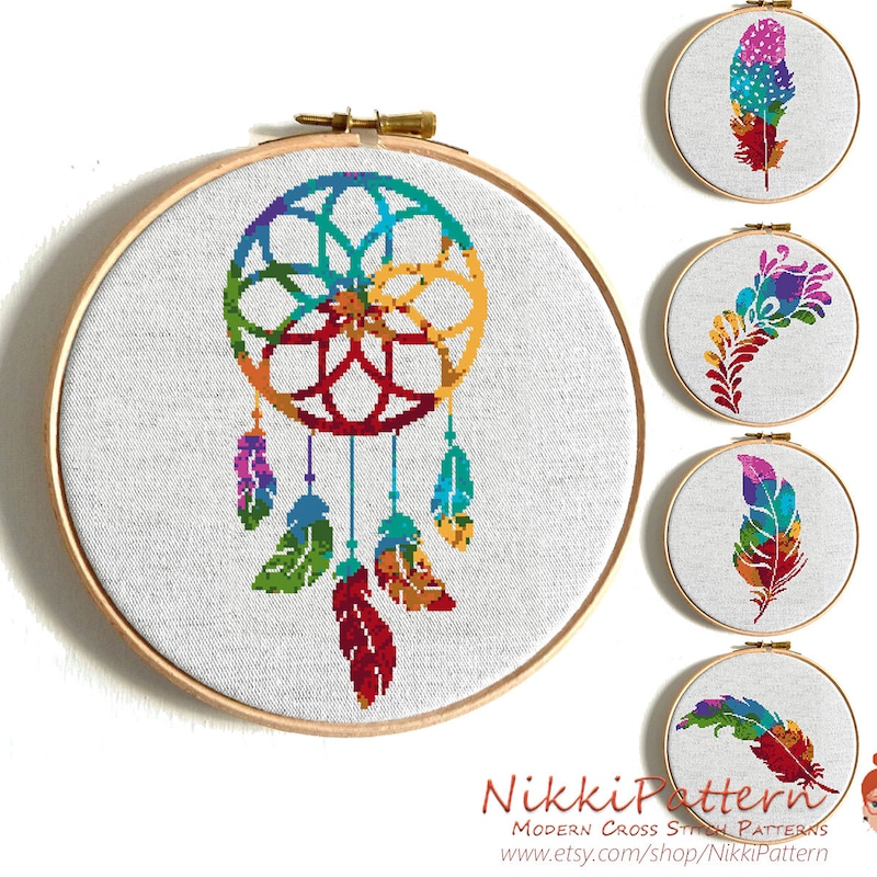 Feather Cross Stitch - Etsy