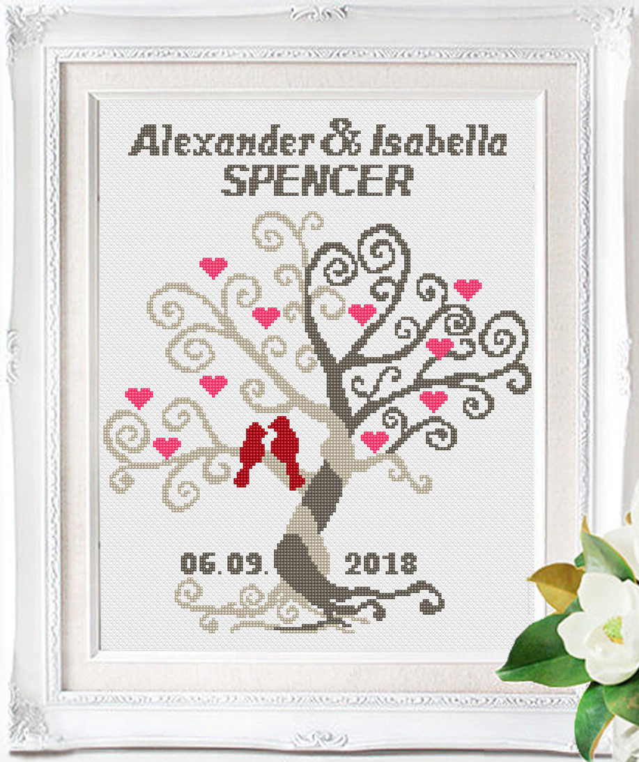 Wedding Modern Cross Stitch Pattern Personalized Counted | Etsy