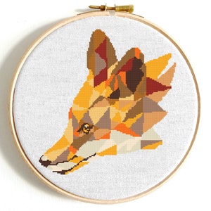Fox Cross Stitch Pattern, Geometric Fox, Animals Counted Cross Stitch ...