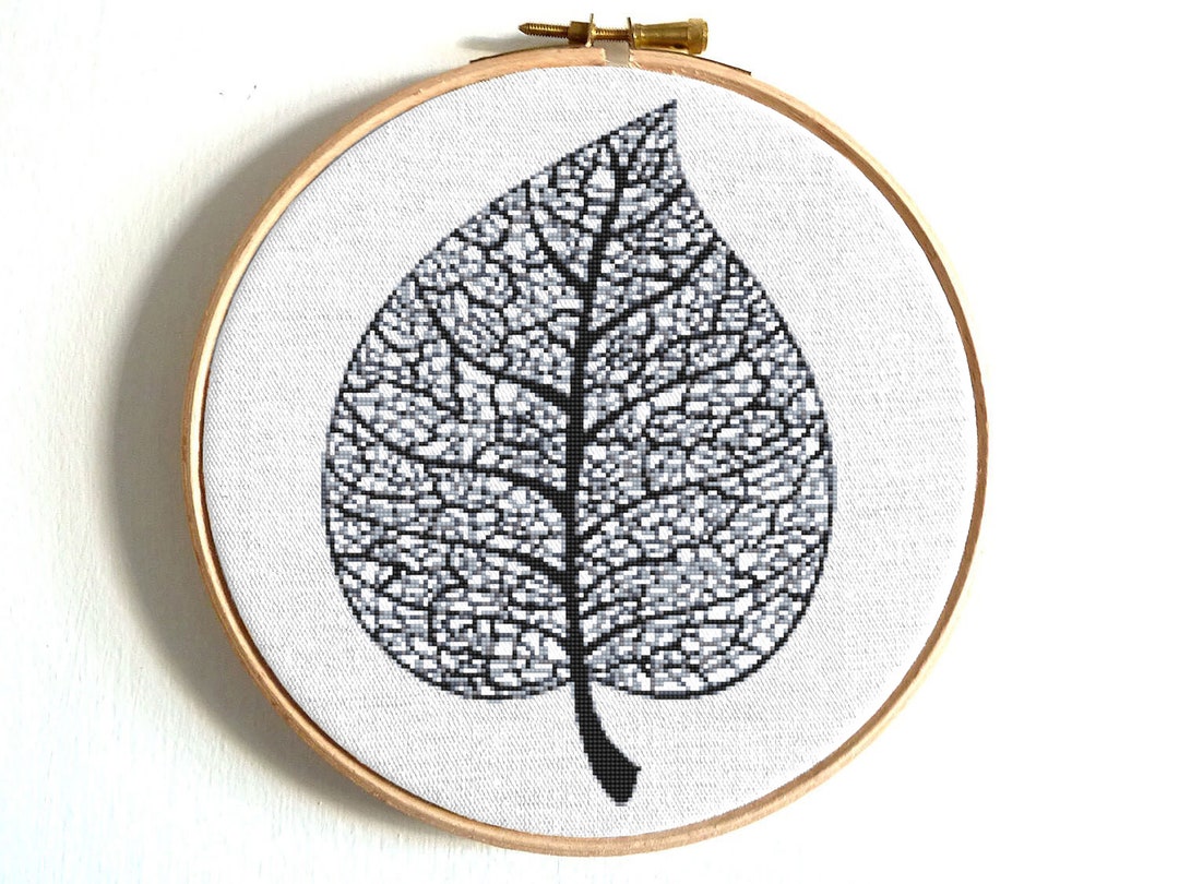 Leaves Cross Stitch Cross Stitch Pattern Unique Modern Cross Stitch ...