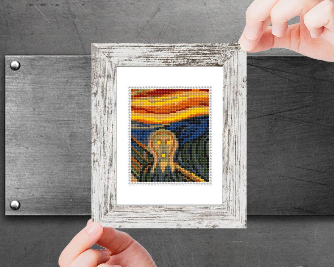 Mini Art Cross Stitch Pattern - the Scream by Edvard Munch - Famous ...