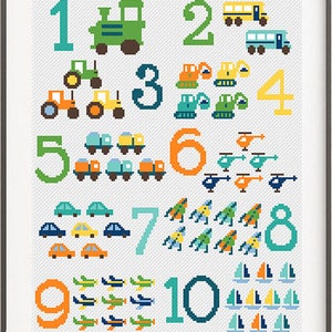 Baby Cross Stitch Pattern Numbers Chart Counted Cross Stitch Nursery ...