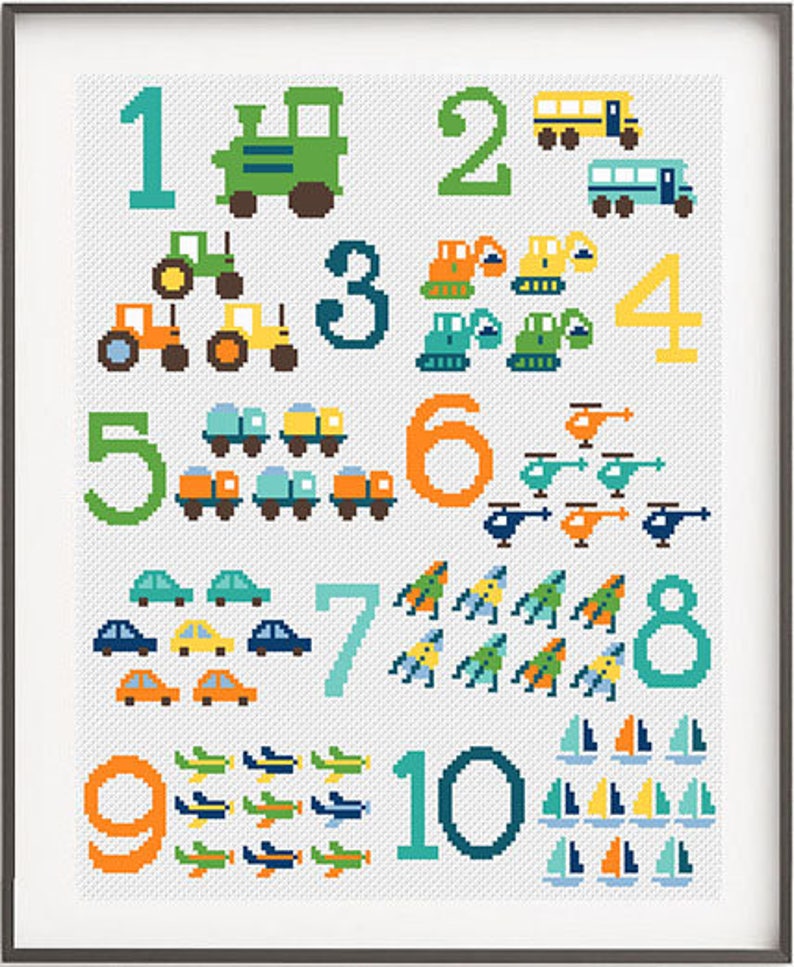 Baby Cross Stitch Pattern Numbers Chart Counted Cross Stitch - Etsy