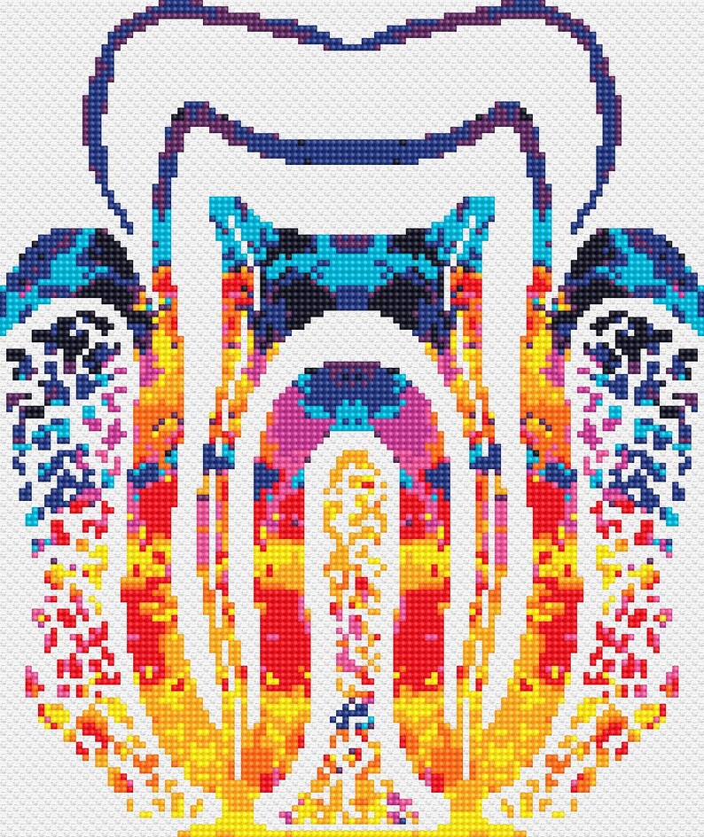 Anatomy cross stitch pattern Human teeth anatomical tooth | Etsy