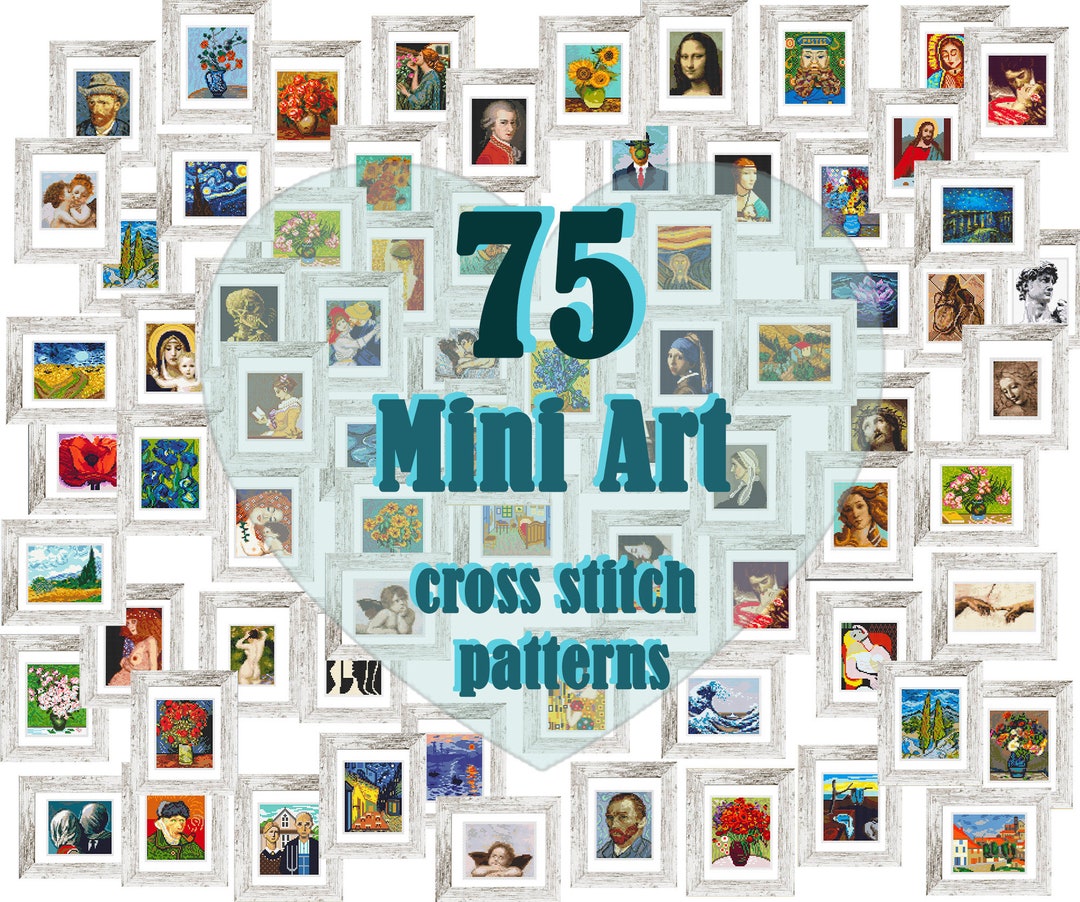 Set of 75 Mini Art Cross Stitch Patterns Mini Masterpieces - Etsy