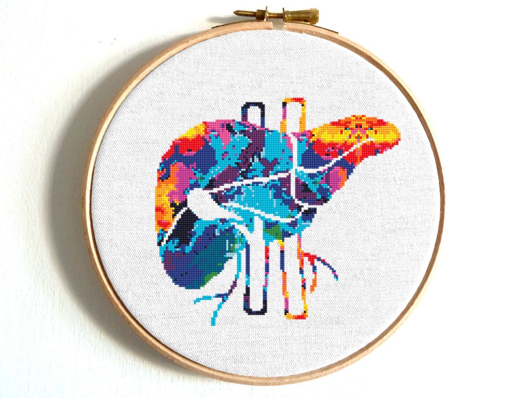 Liver Cross Stitch Pattern Body Cross Stitch Funny Counted Cross Stitch ...