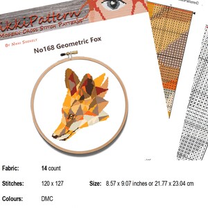 Fox Cross Stitch Pattern Geometric Fox Counted Cross Stitch Animals ...