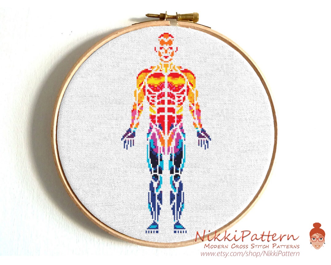 Body Cross Stitch Pattern Anatomy Cross Stitch Science Cross Stitch ...