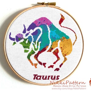 Set of 12 ZODIAC Cross Stitch Pattern Zodiac Horoscope Cross Stitch ...