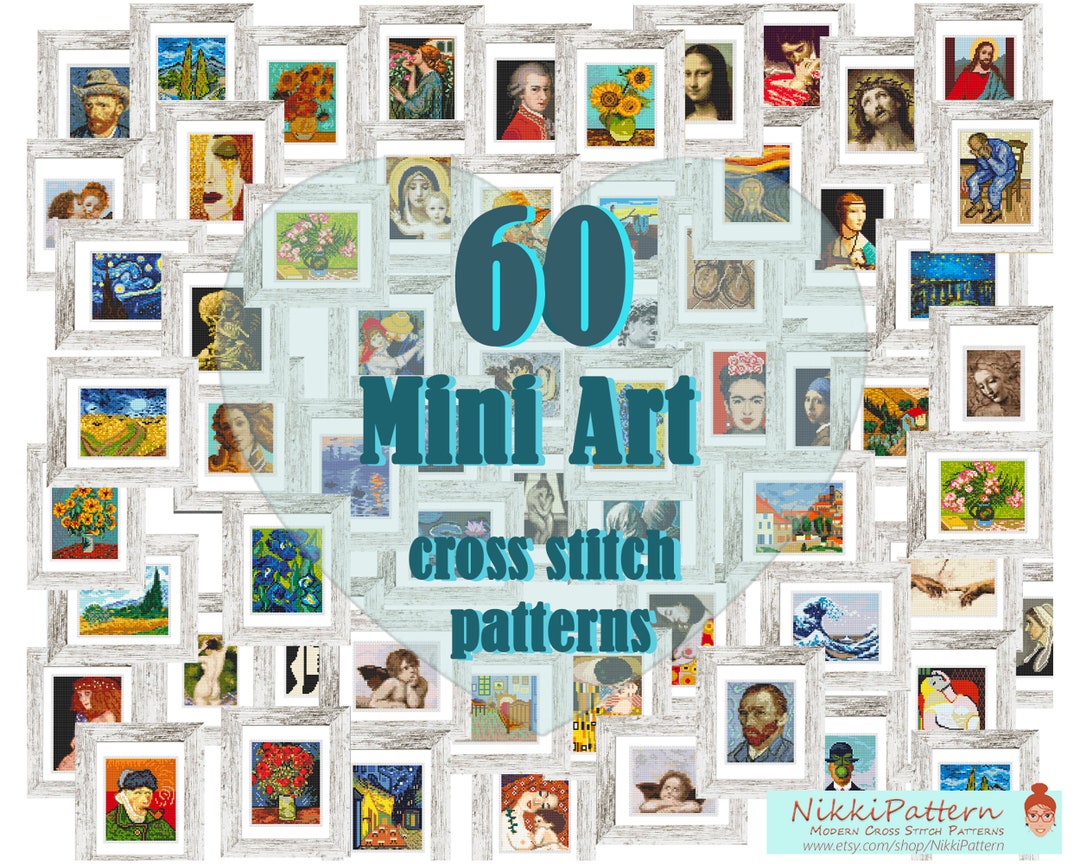 60 Mini Art Cross Stitch Patterns Mini Masterpieces Starry Night ...