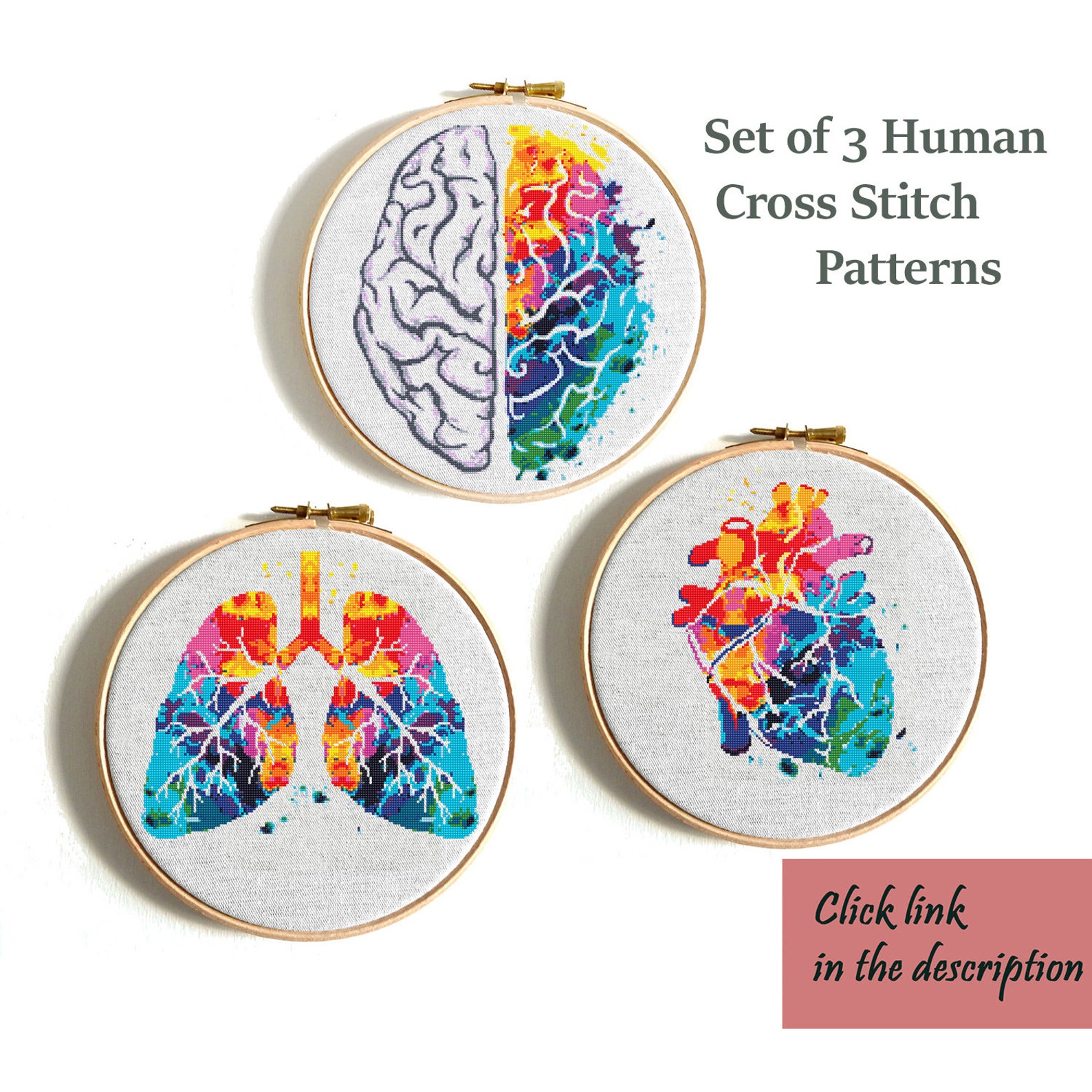 Modern cross stitch pattern Symbols Hand signs Human cross | Etsy