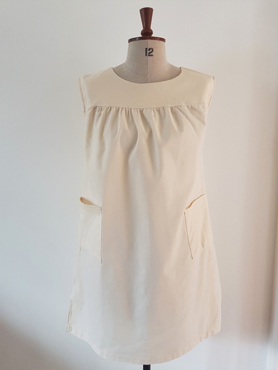 1960's Cream Cotton Tabard/smock Style Blouse - Etsy UK